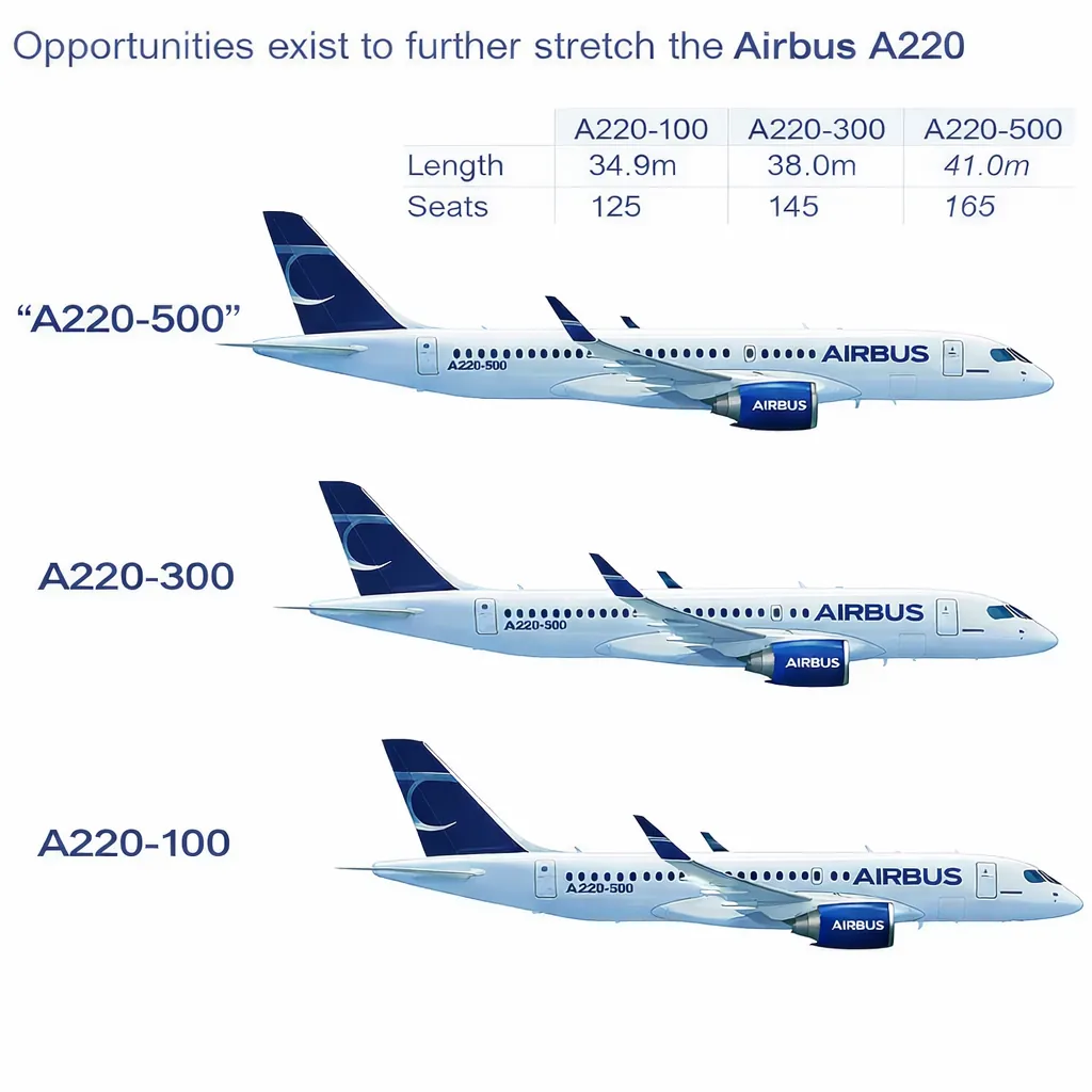 Airbus A220-500 update: Dublin stretch & engine hints